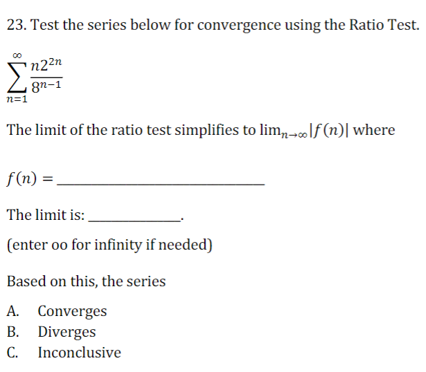 Solved 23. Test the series below for convergence using the | Chegg.com