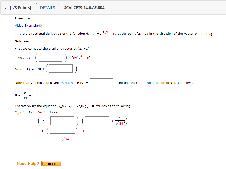 Solved Example Video Example (1)) Find the directional | Chegg.com
