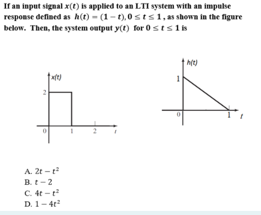 Solved If an input signal x(t) is applied to an LTI system | Chegg.com