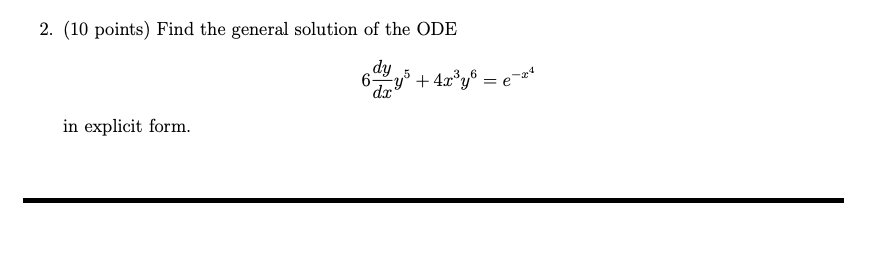 Solved 2. (10 points) Find the general solution of the ODE | Chegg.com