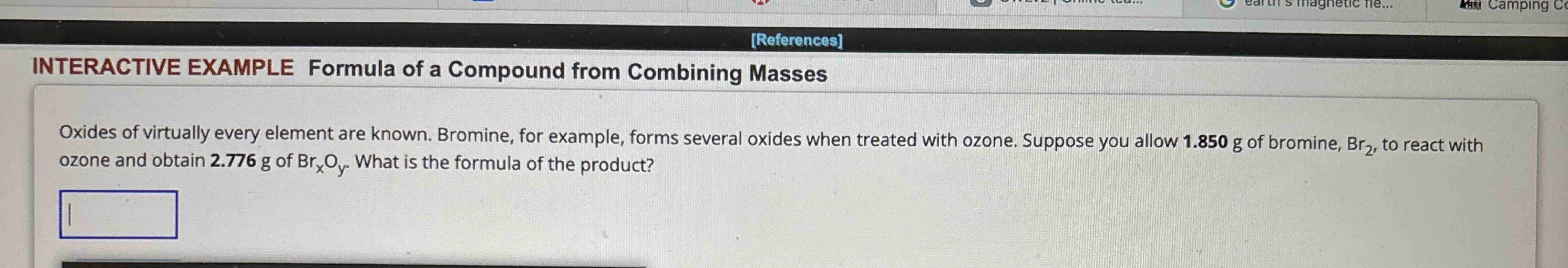 [Solved]: INTERACTIVE EXAMPLE Formula of a Compound from Com