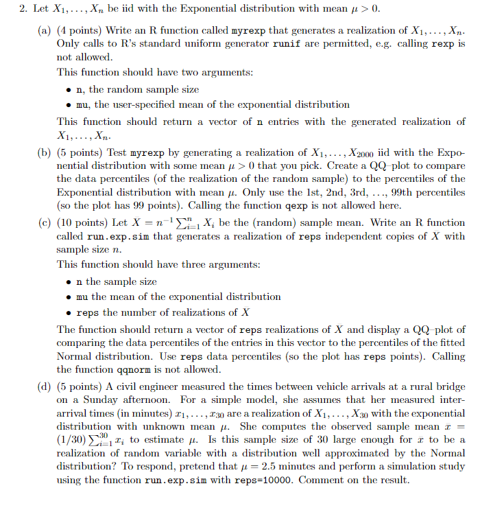 Solved Let x1,dots,xn ﻿be iid with the Exponential | Chegg.com