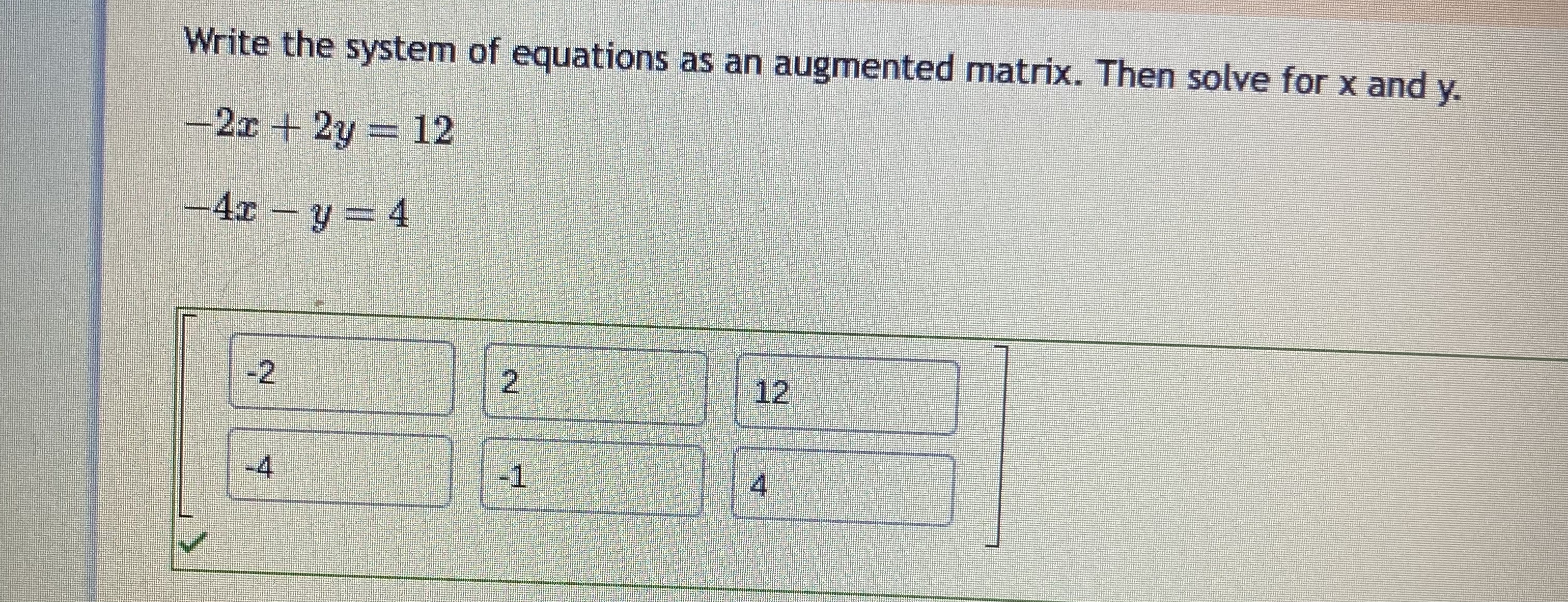 Solved Write the system of equations as an augmented matrix. | Chegg.com