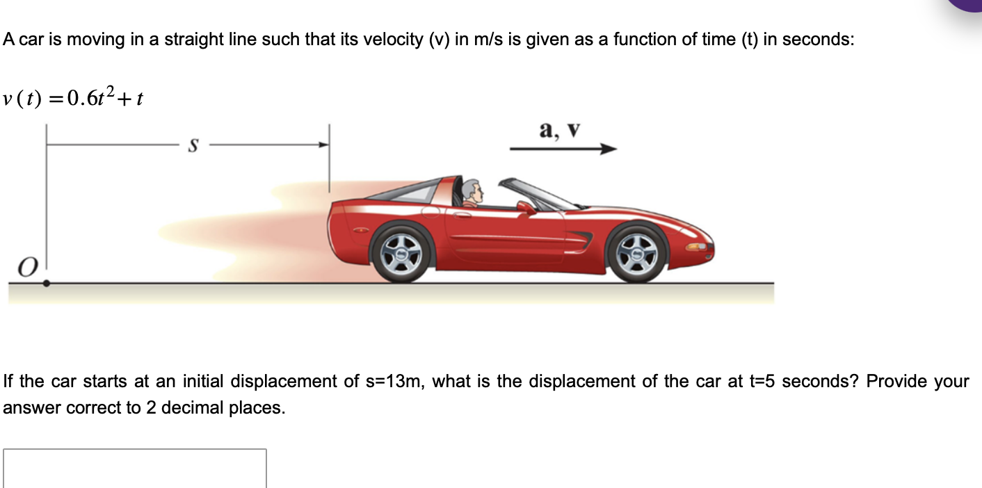 Solved A car is moving in a straight line such that its | Chegg.com