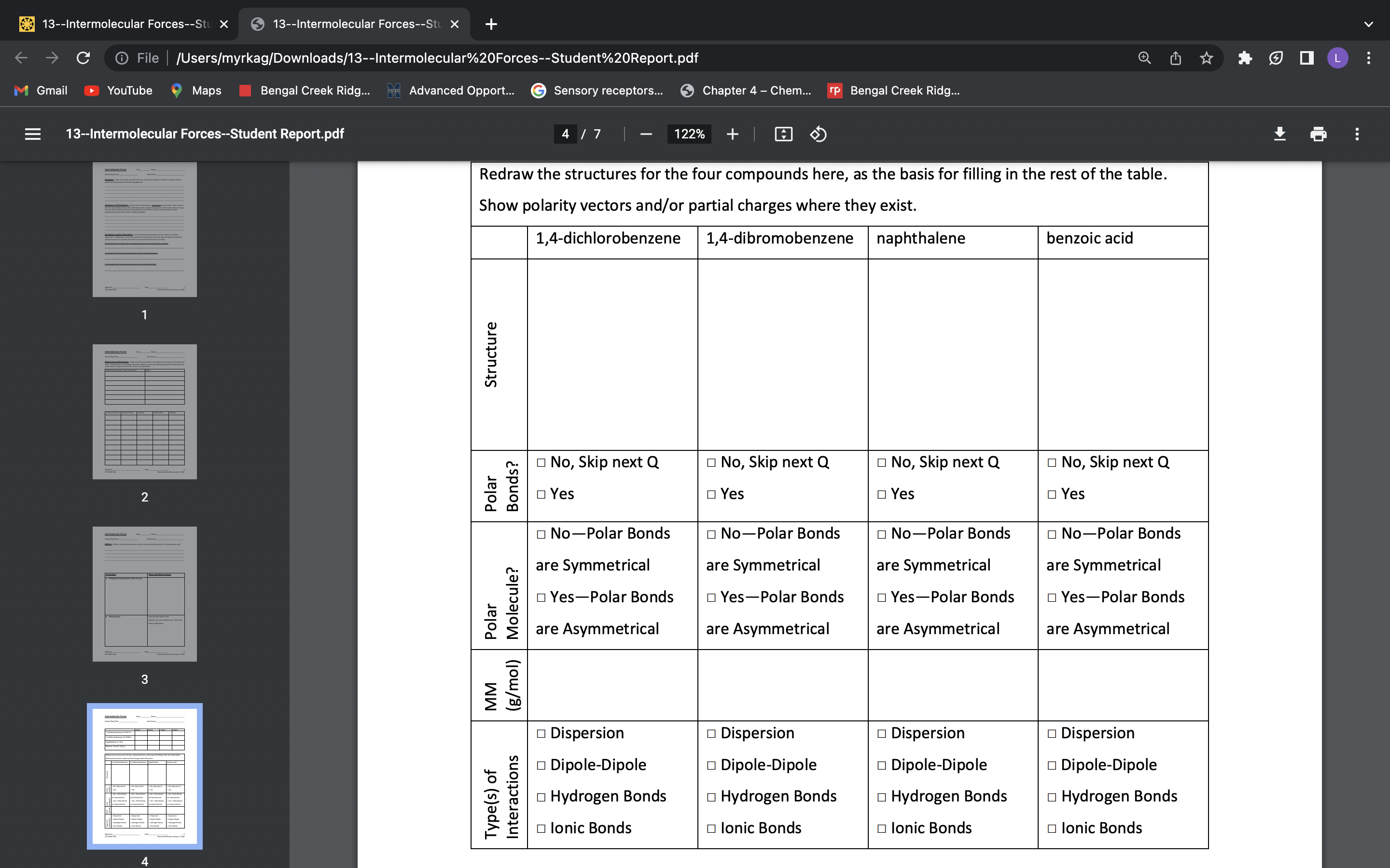 Solved Redraw the structures for the four compounds here, as | Chegg.com