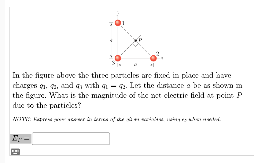Solved in the figure above the three particles are fixed in | Chegg.com