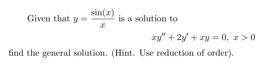 Solved Given that y=xsin(x) is a solution to | Chegg.com