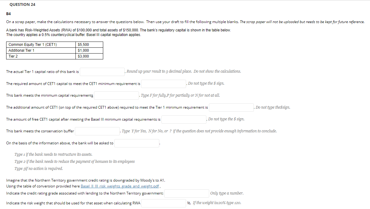 Solved QUESTION 24 B4 On a scrap paper, make the | Chegg.com