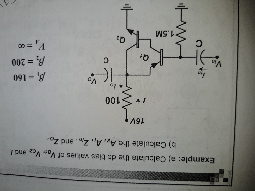 Solved Example: a) Calculate the dc bias values of VB1, Vc2, | Chegg.com