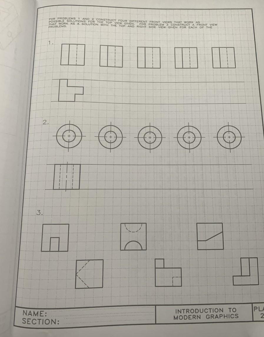 Solved BOSSIBLE AS AS FOR THE TOP VIEW GIVENTERENT FRONT | Chegg.com