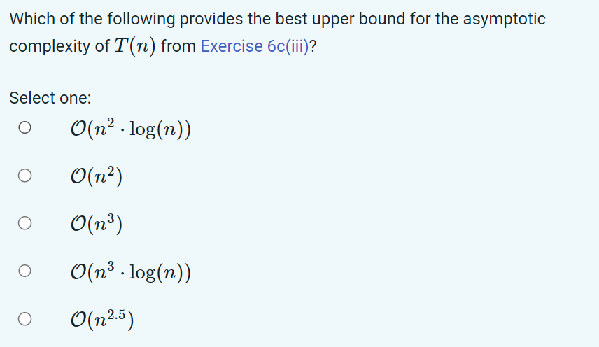 Solved Which of the following provides the best upper bound | Chegg.com