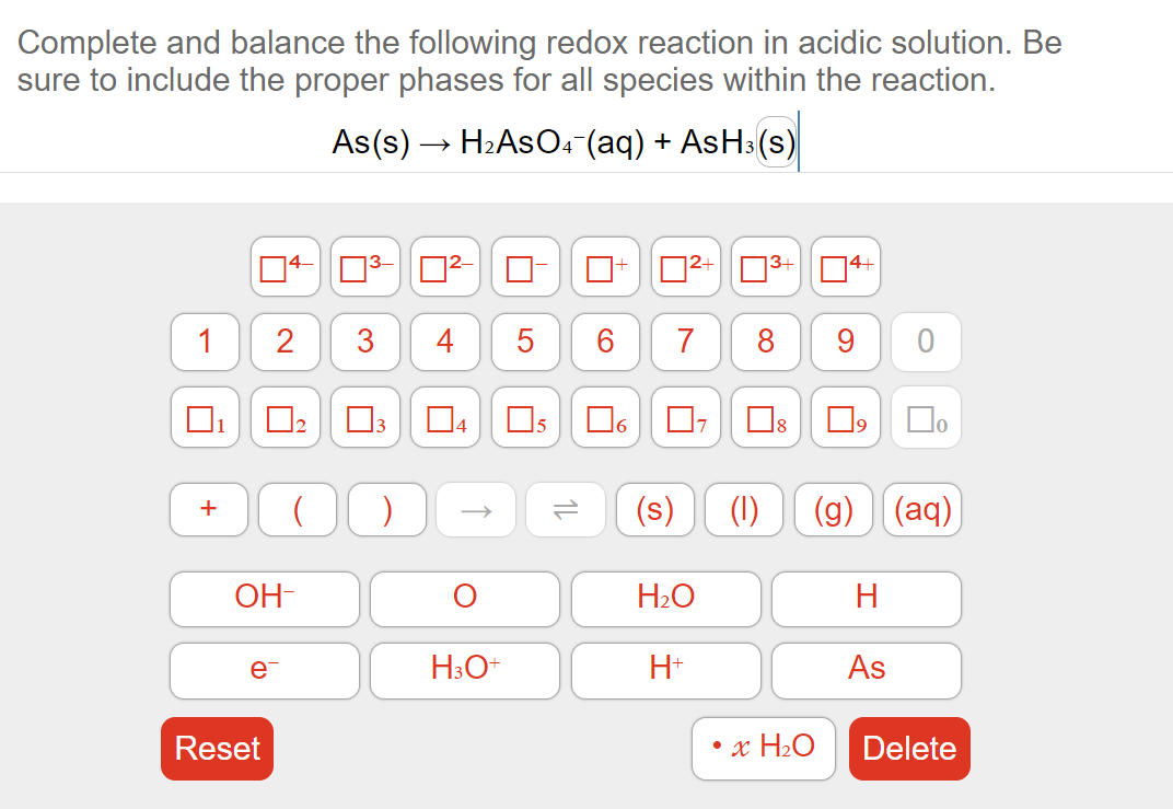 Solved Complete and balance the following redox reaction in | Chegg.com