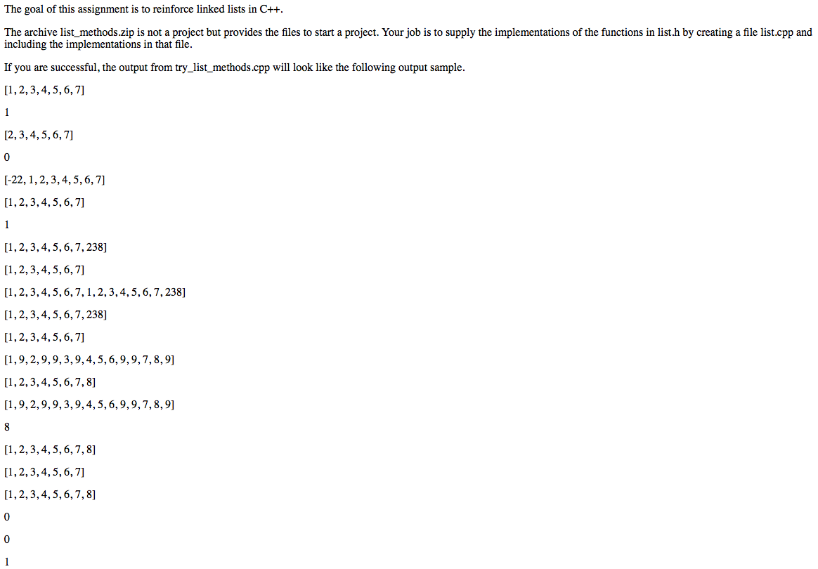 The goal of this assignment is to reinforce linked | Chegg.com