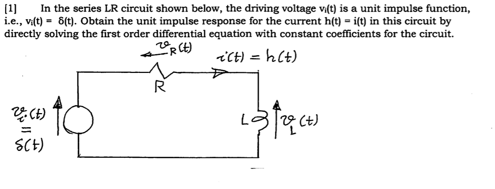 Solved [1] In the series LR circuit shown below, the driving | Chegg.com