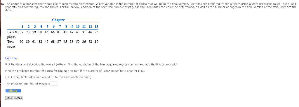 Solved 5. The editor of a statistics text would like to plan | Chegg.com