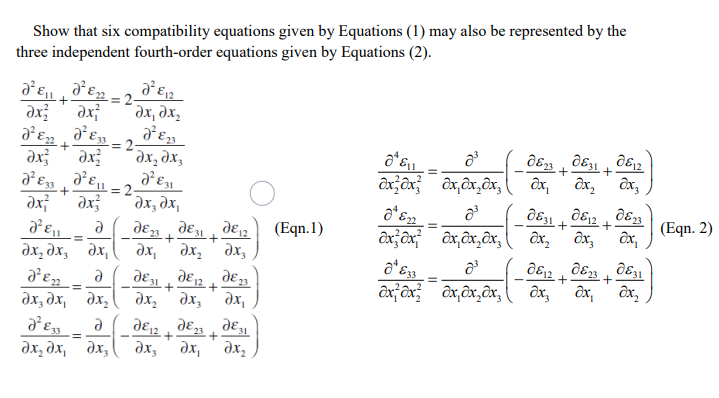 Solved Show that six compatibility equations given by | Chegg.com