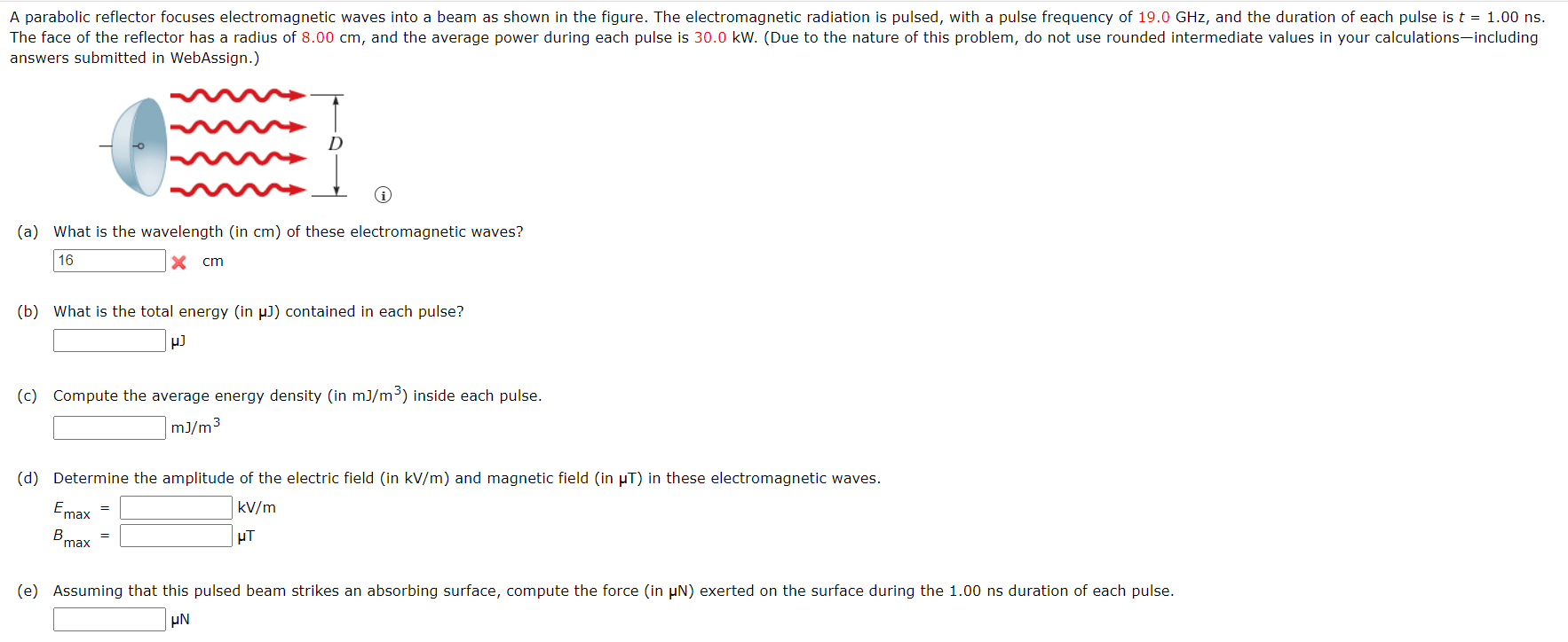 Solved answers submitted in WebAssign.) (a) What is the | Chegg.com