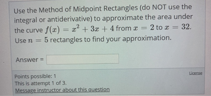 Solved Use the Method of Midpoint Rectangles (do NOT use the | Chegg.com