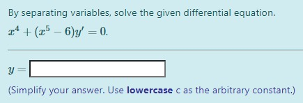 Solved By separating variables, solve the given differential | Chegg.com