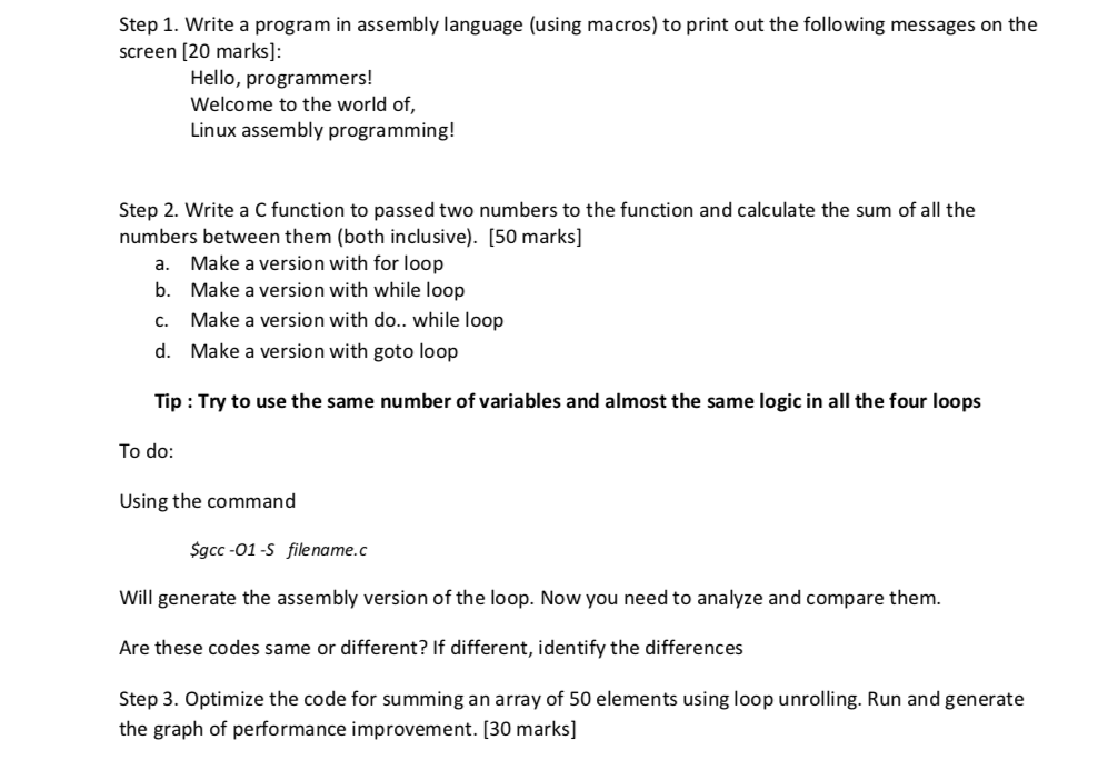 Solved Step 1 Write A Program In Assembly Language Using