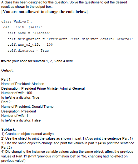 Solved A class has been designed for this question. Solve | Chegg.com