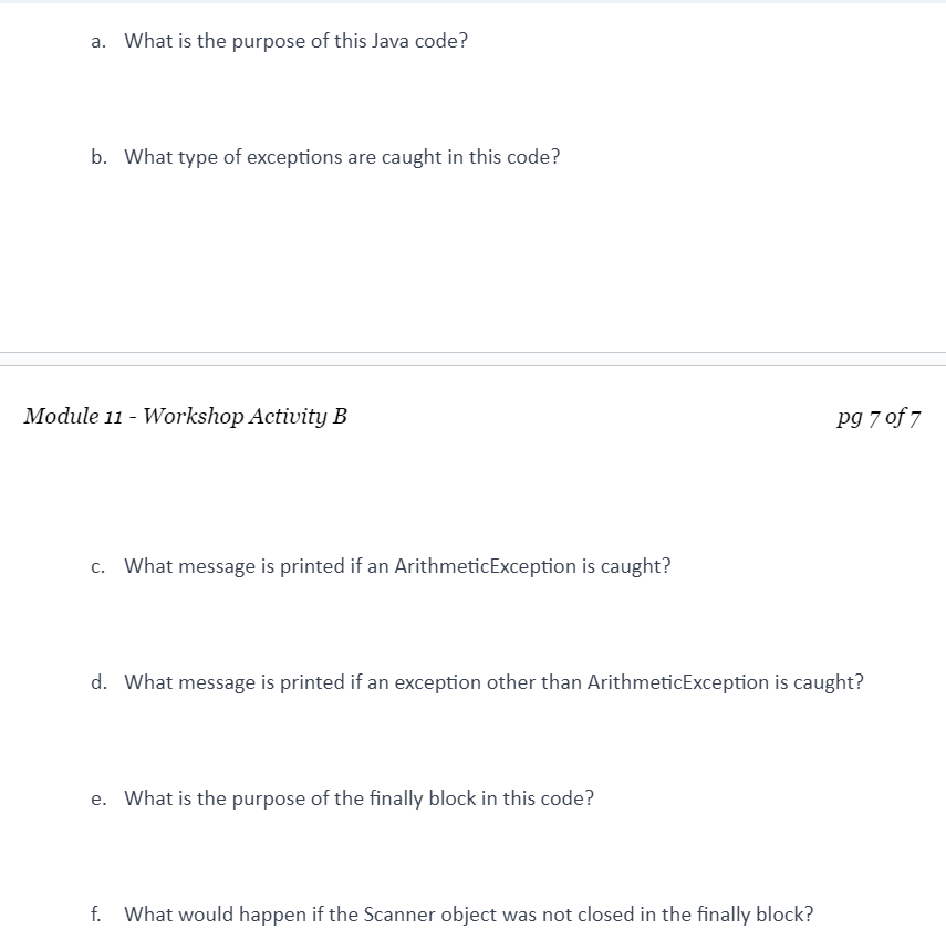 Solved When a method detects an error, it can create and | Chegg.com