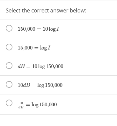 Solved The intensity of sound is measured on the | Chegg.com