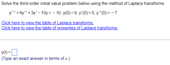 Solved Solve the third-order initial value problem below | Chegg.com