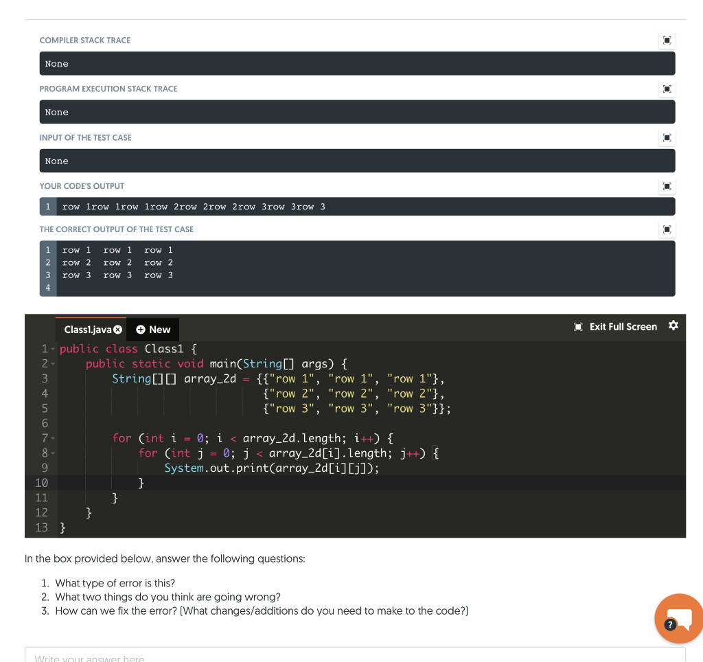 Solved COMPILER STACK TRACE None PROGRAM EXECUTION STACK | Chegg.com