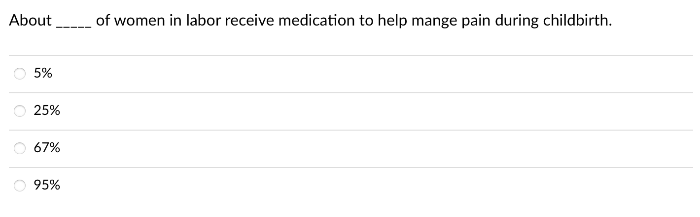 Solved The 4 stages of labor occur in the order: expulsion | Chegg.com