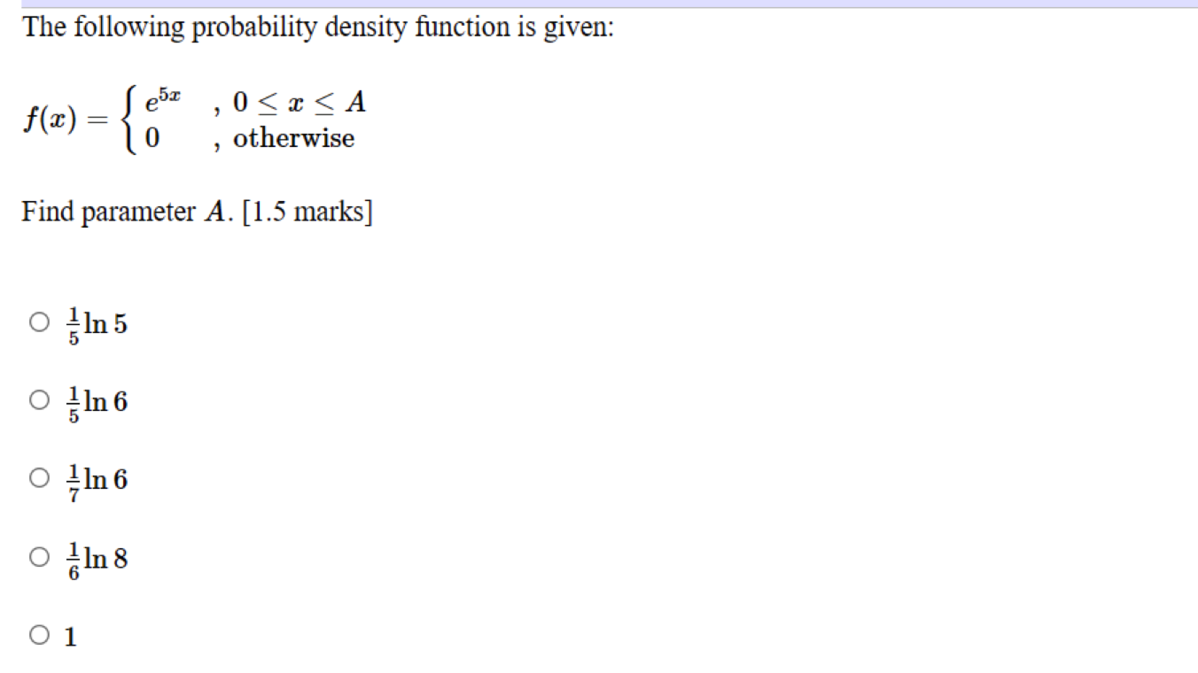 Solved The following probability density function is given: | Chegg.com
