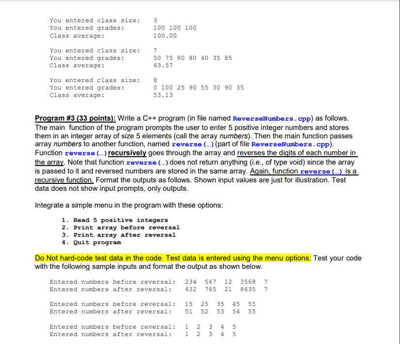 Solved The goal of this assignment is to reinforce recursive | Chegg.com