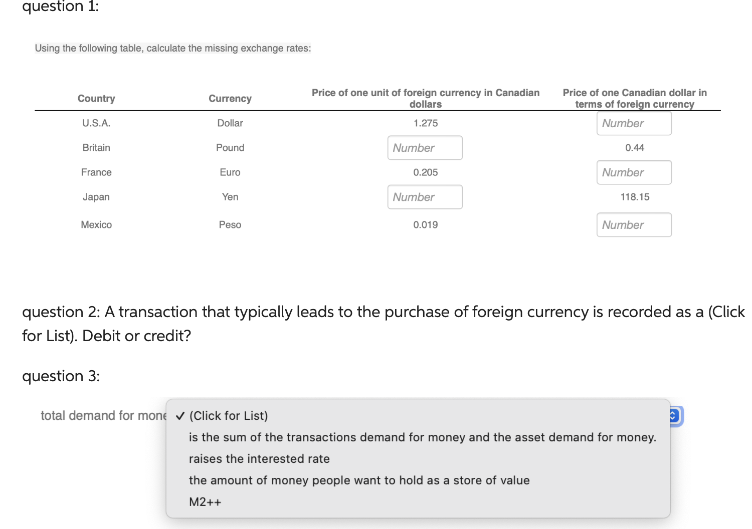 Solved Using the following table, calculate the missing | Chegg.com