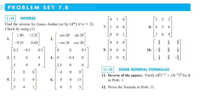 Solved PROBLEM SET 7.8 0 1 0 2 3 7.1 0 0 8.4 5 6 1-10 | Chegg.com