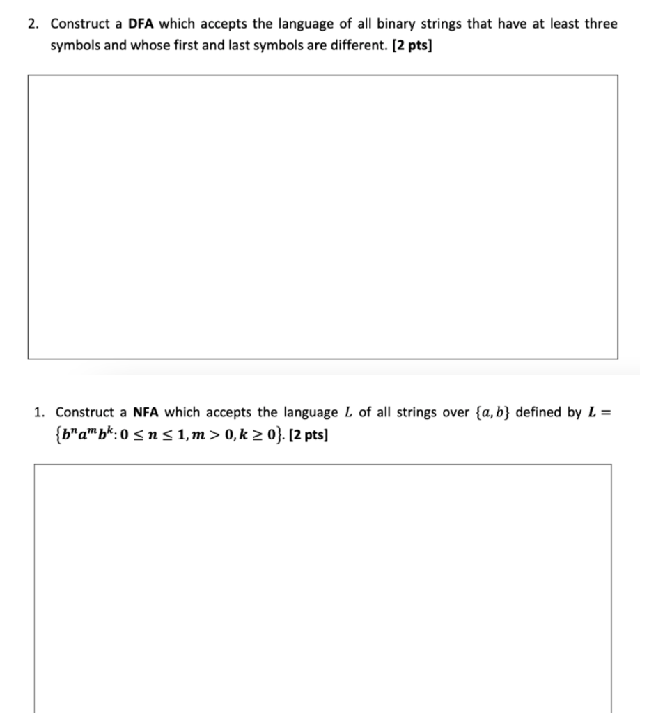 Solved 2. Construct a DFA which accepts the language of all | Chegg.com