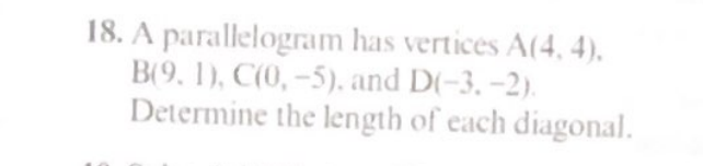 Solved 18. A parallelogram has vertices A(4,4). | Chegg.com