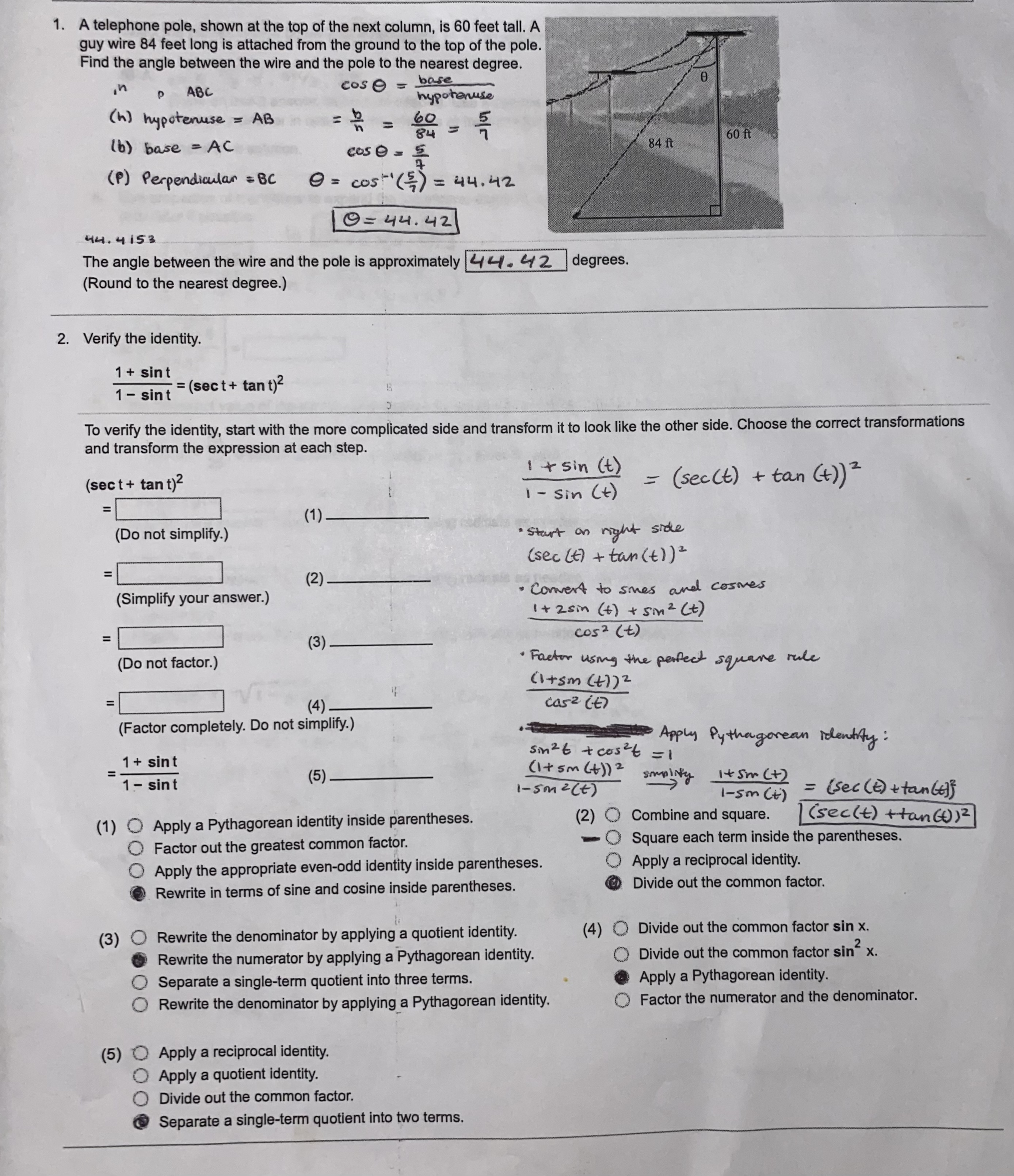 Solved 1. A telephone pole, shown at the top of the next | Chegg.com