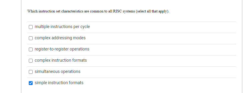 Solved Which instruction set characteristics are common to | Chegg.com