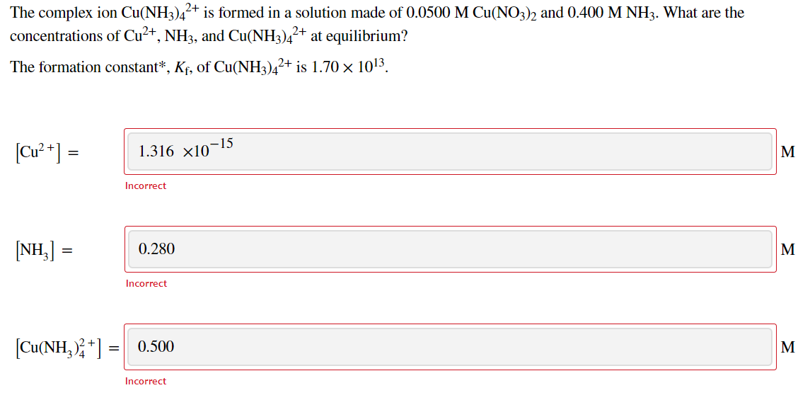 Solved 2+ 2+ The complex ion Cu(NH3)42+ is formed in a | Chegg.com