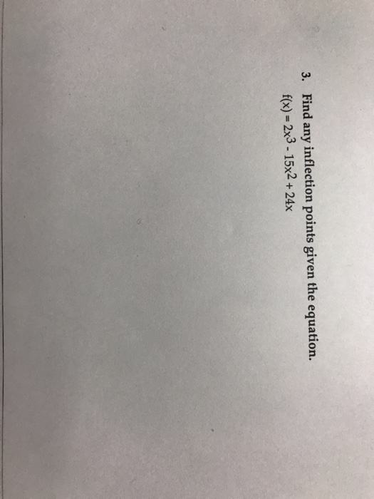 Solved Find any inflection points given the equation. f(x) = | Chegg.com