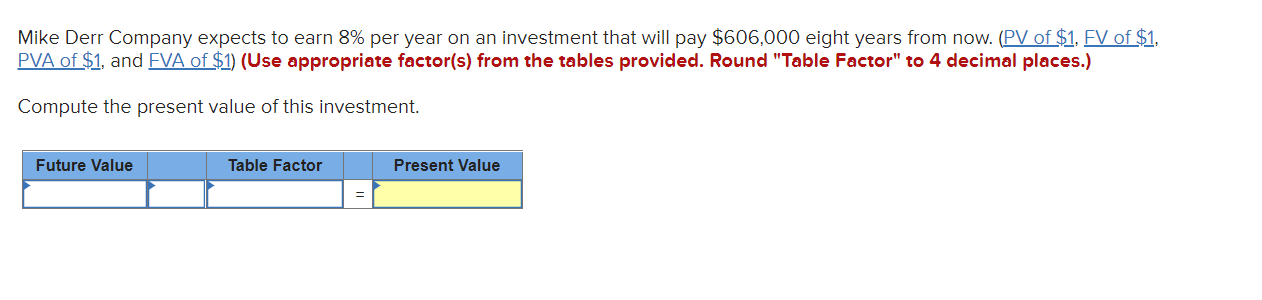 Solved Mike Derr Company expects to earn 8% per year on an | Chegg.com