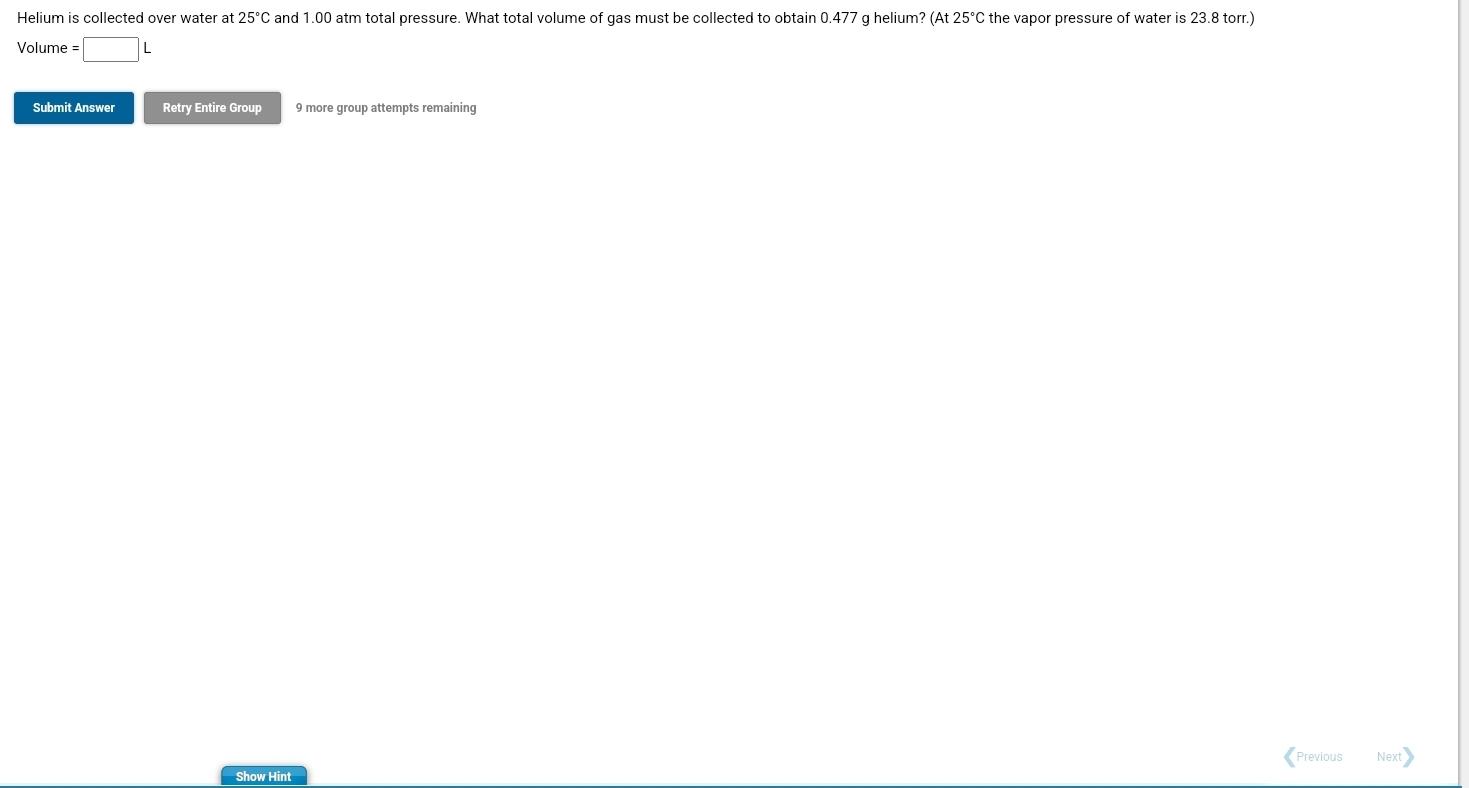 Solved Volume = 9 more group attempts remaining | Chegg.com