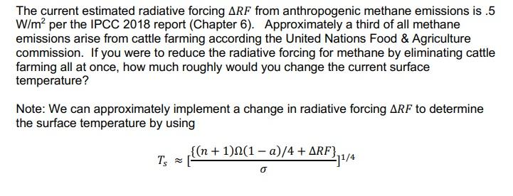 Solved The current estimated radiative forcing ARF from | Chegg.com