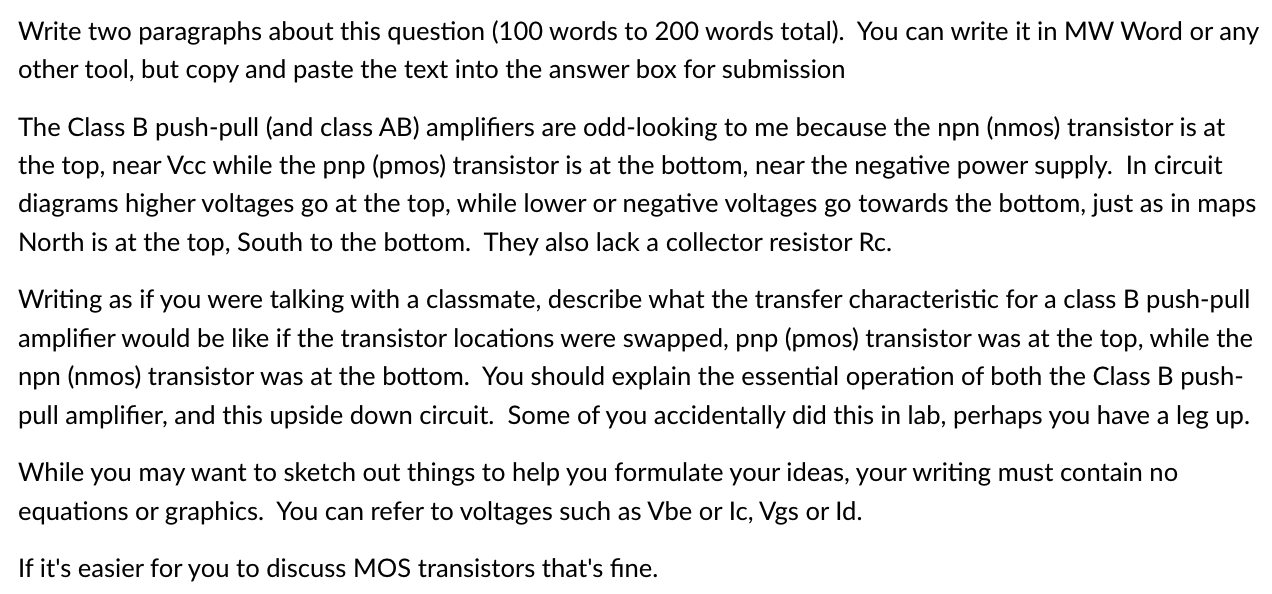 Solved Write two paragraphs about this question ( 100 words | Chegg.com