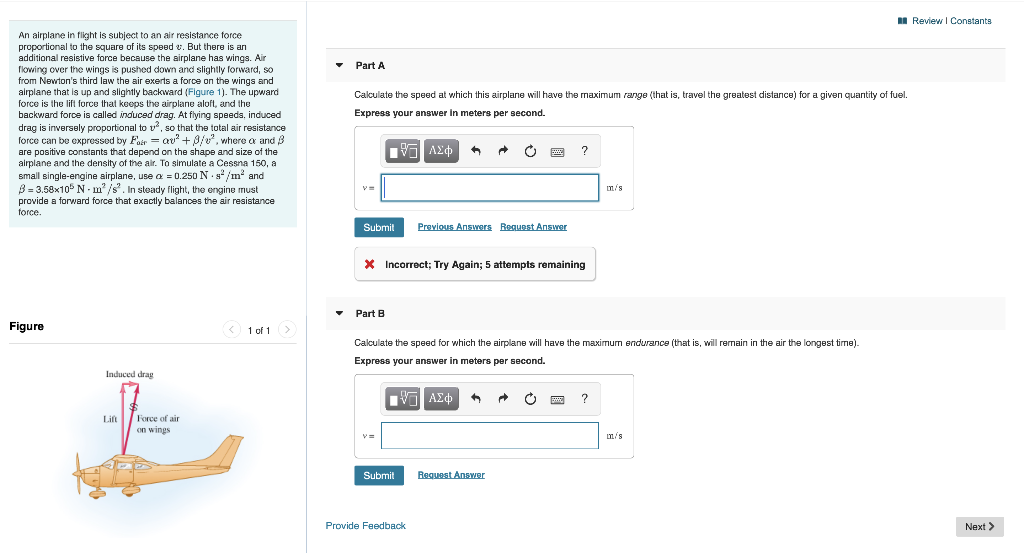 Solved A Review | Constants Part A Calculate the speed at | Chegg.com
