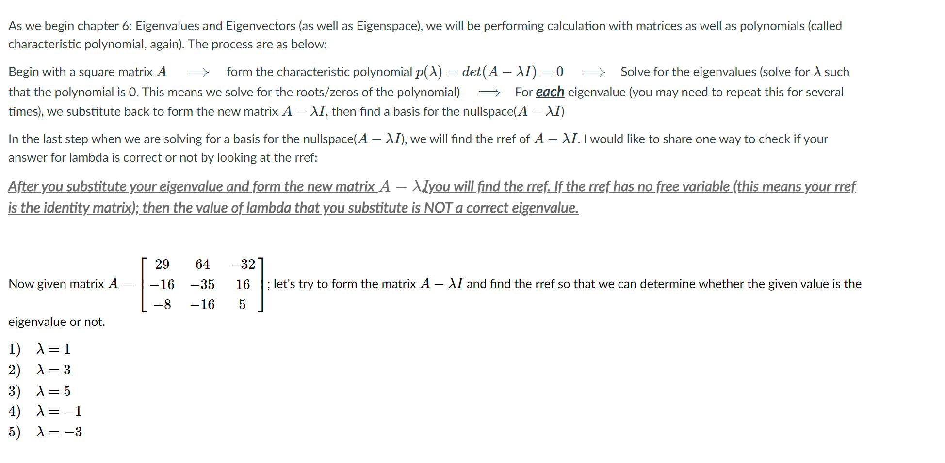 Solved As we begin chapter 6: Eigenvalues and Eigenvectors | Chegg.com