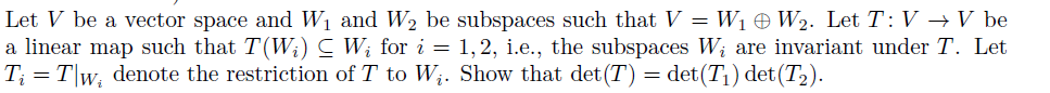 Solved Let V be a vector space and W1 and W2 be subspaces | Chegg.com