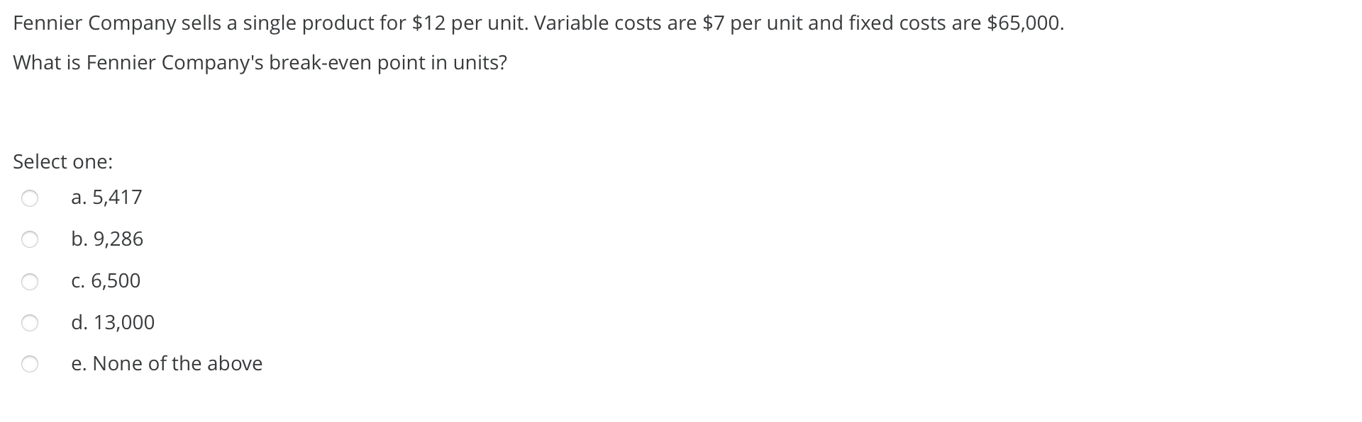 Solved Fennier Company sells a single product for $12 per | Chegg.com