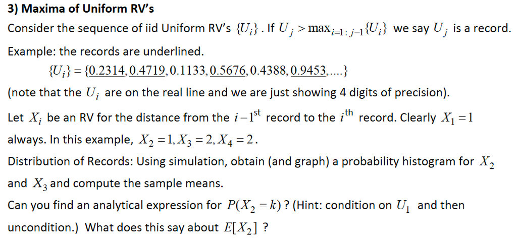 3) Maxima of Uniform RV's Consider the sequence of | Chegg.com