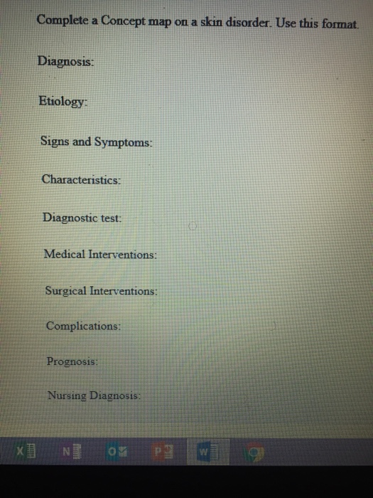 Solved Complete a Concept map on a skin disorder. Use this | Chegg.com